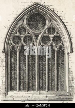Bar tracery in Gothic window of the Canterbury Cathedral in the ...