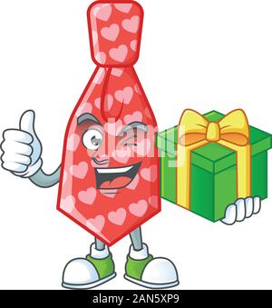Smiley mascot of red love tie dressed as a Super hero Stock Vector ...