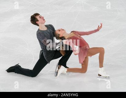 Brooke Mcintosh and Brandon Toste of Canada in action during the mixed ...