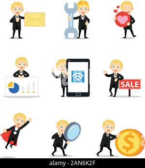 French butler icon. Cartoon of french butler vector icon for web design ...