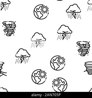 Tornado, hurricane, twister, cyclone seamless pattern. Vector ...
