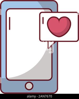 happy valentines day smartphone with hearts chat Stock Vector Image ...