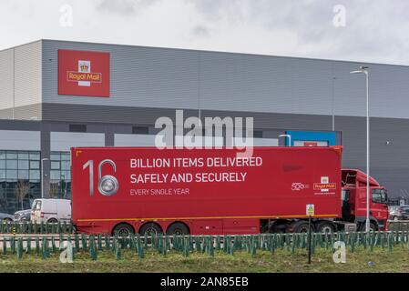 Royal Mail lorries at Mountpark sorting depot at , Gemini, Warrington ...