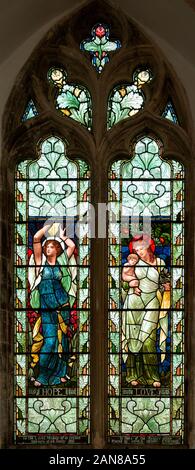 Stained glass window depicting Hope at St James church, Lealholm, North ...
