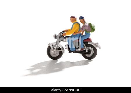 man riding mini motorcycle Stock Photo - Alamy