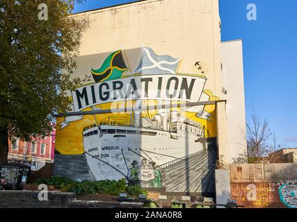 The Windrush mural in the St Paul’s area of the city of Bristol, UK ...