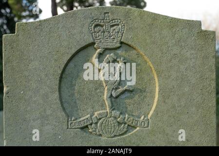 The Royal Corps of Signals crest on a war grave Stock Photo - Alamy