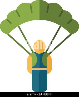 Parachuting icon vector, filled flat sign, solid pictogram isolated on ...