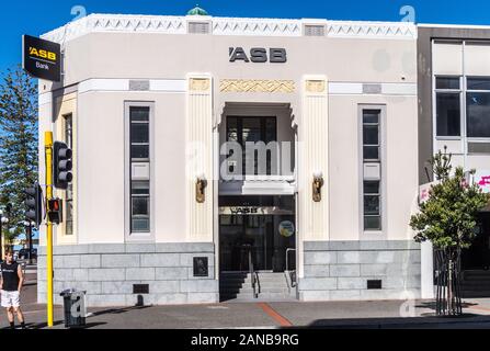 The ASB bank building, art deco architecture in Napier, New Zealand ...