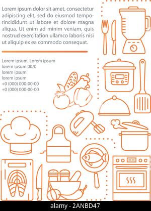 Home cooking service brochure template layout. Cooking meal. Flyer ...