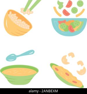 Salad bowl flat design long shadow glyph icon. Fresh organic food ...