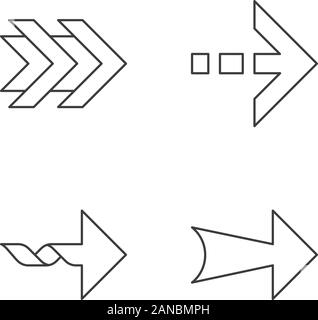 Wide arrow linear icon. Rightward path. Arrowhead indexer. Next. Indicator sign. Arrow showing ...