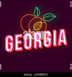 Georgia vintage 3d vector lettering. Retro bold font, typeface. Pop art ...