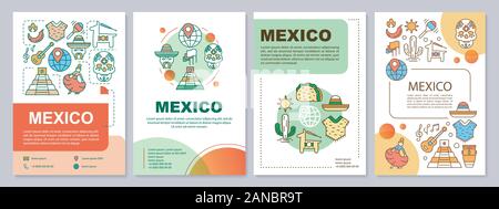 Mexico brochure template layout. Mexican travel, tour. Flyer, booklet ...