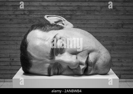 Mask 2, hyperrealistic self-portrait sculpture by Ron Mueck, at Sara ...