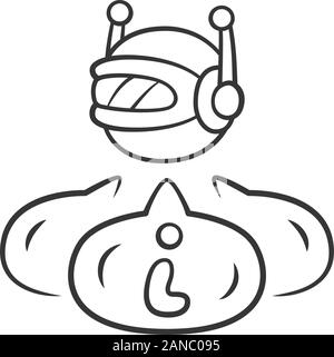 Informational bot app icon. Robot virtual assistant. Artificial intelligence. Machine learning ...