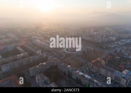 aerial view of Podgorica city during sunset Stock Photo - Alamy