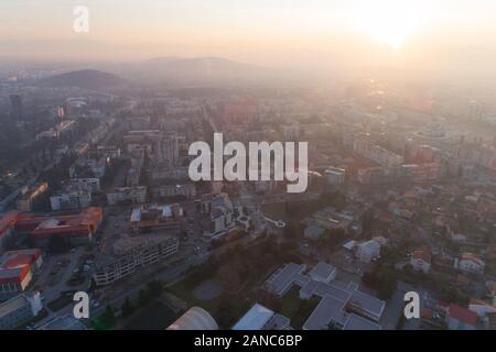 aerial view of Podgorica city during sunset Stock Photo - Alamy