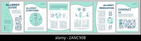Allergy symptoms brochure template layout. Reaction to allergens. Flyer ...