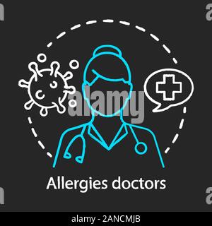 Allergies doctors concept icon. Allergist, immunologist, ENT doctor ...