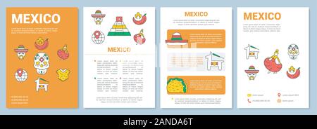 Mexico brochure template layout. Mexican travel, tour. Flyer, booklet ...