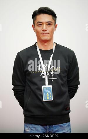Taiwanese actor and singer Wallace Huo attends a press conference for ...