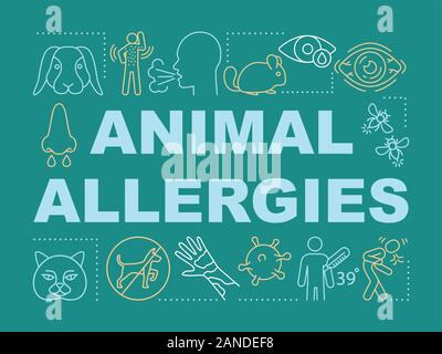 Animal allergies word concepts banner. Allergic reaction to insect ...