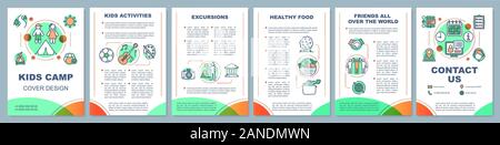 Kids activities brochure template layout. Happy family time. Flyer ...
