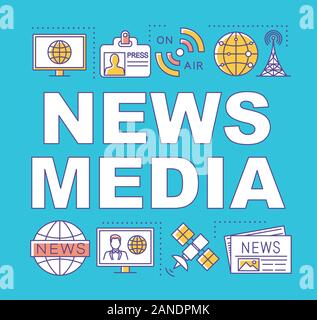 News broadcasting word concepts banner. Mass media. Journalism ...