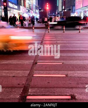 Liaoning,CHINA-People pass an intelligent zebra crossing at the ...