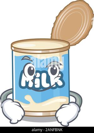 Smiley mascot of condensed milk cartoon Character with two fingers ...
