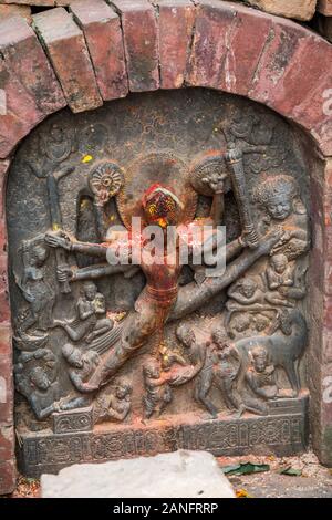 Carvings showing Vishnu Vikrantha, six-armed dwarf who transformed ...