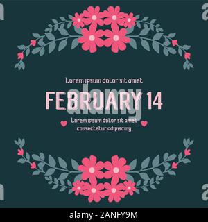 Invitation card wallpapers design for 14 February, with leaf and flower ...