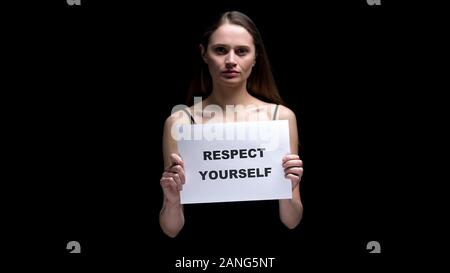 Text sign showing Love Yourself. Business photo text have selfrespect ...