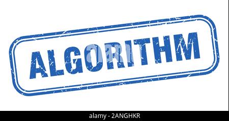 square grunge blue algorithm stamp Stock Vector Image & Art - Alamy