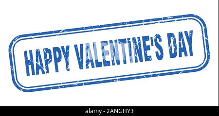 square grunge blue happy Valentine's day stamp Stock Vector Image & Art ...