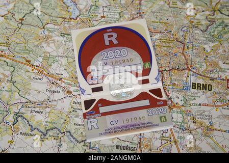 Czech annual motorway vignette for 2020. The last "paper" vignette ...