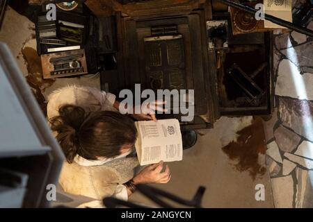 Old ancient print machine hand press detail Stock Photo - Alamy