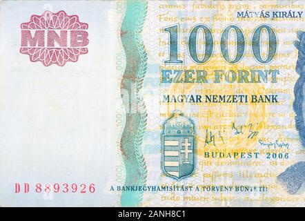 1000 Hungarian forints bank note. Hungarian forint is the national ...