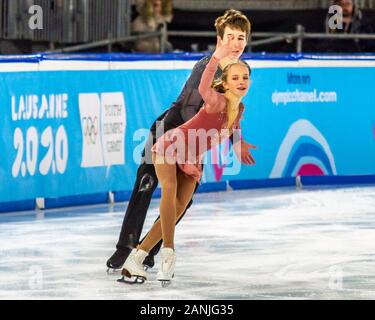 Brooke Mcintosh and Brandon Toste of Canada in action during the mixed ...