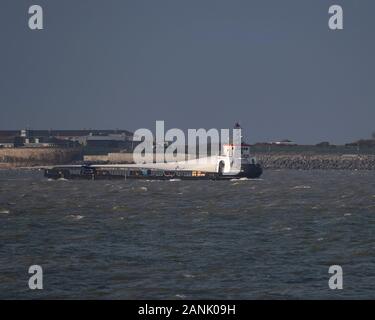 The deck cargo ship MTB BLADE RUNNER TWO delivers a wind turbine blade ...