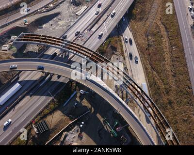 drone aerial I-75 interstate bridge construction Cincinnati Ohio Stock ...