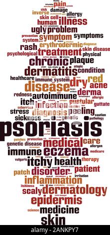 Psoriasis word cloud concept. Collage made of words about psoriasis ...