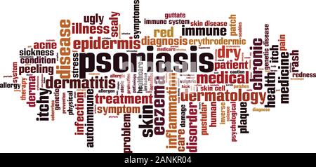 Psoriasis word cloud concept. Collage made of words about psoriasis ...
