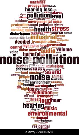 Noise pollution cloud concept. Collage made of words about noise ...