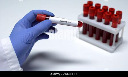 Test tube with bone marrow cells pellet obtained after centrifugation ...