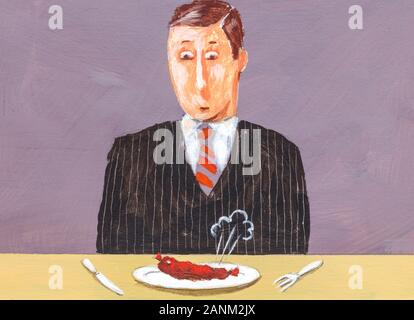 Mann isst Würstchen - Man eating sausage Stock Photo - Alamy