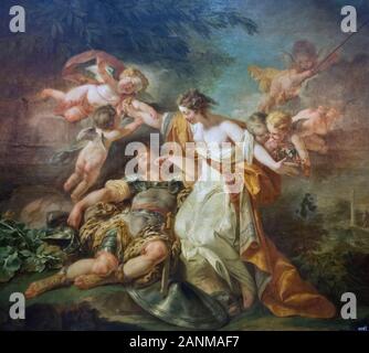 Rinaldo and Armida, painting by French artist Nicolas Poussin, Dulwich ...