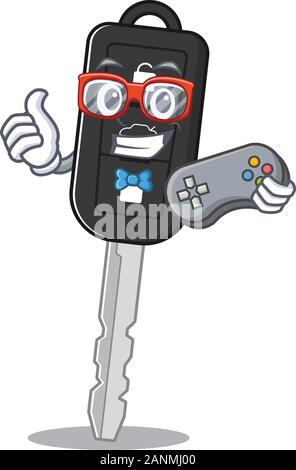 Smiley gamer key cartoon mascot in style Stock Vector Image & Art - Alamy