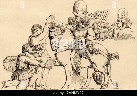 The triumph of Emperor Shapur I over the Roman Emperors Valerian and ...